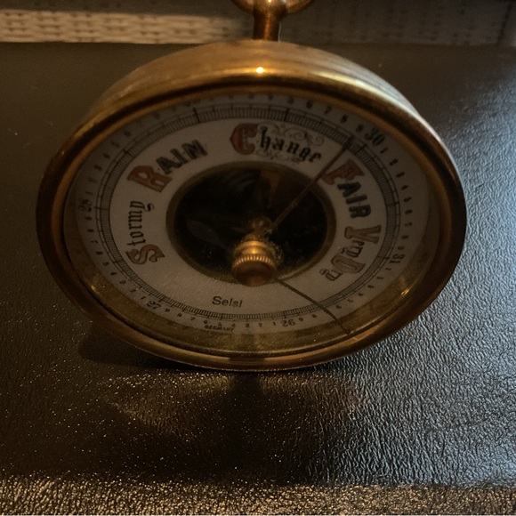German | Accents | Antique Vintage Brass Aneroid Barometer Excellent ...